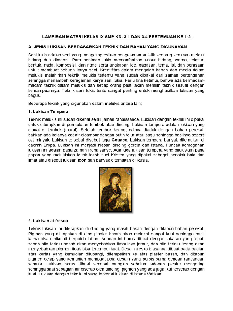 Teknik Lukisan: Al Fresco dan Tempera | PDF | Griya & Taman | Gaya Hidup