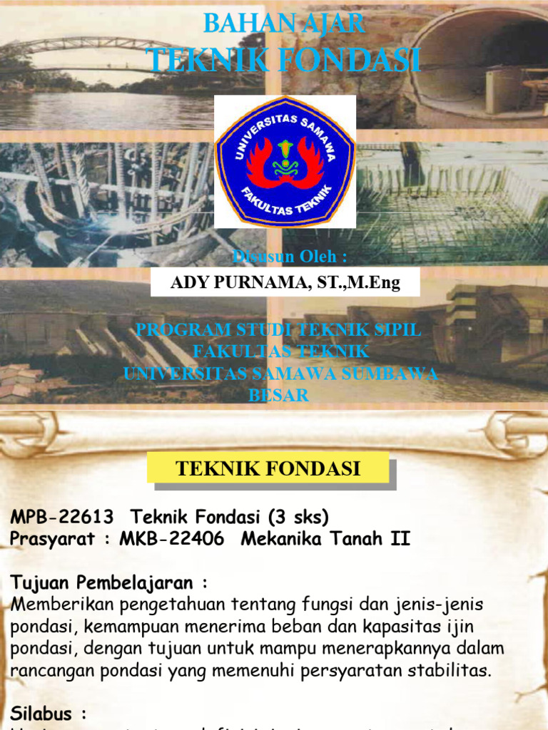 Teknik Fondasi dan Kuat Dukung Tanah | PDF | Metode & Bahan Ajar ...