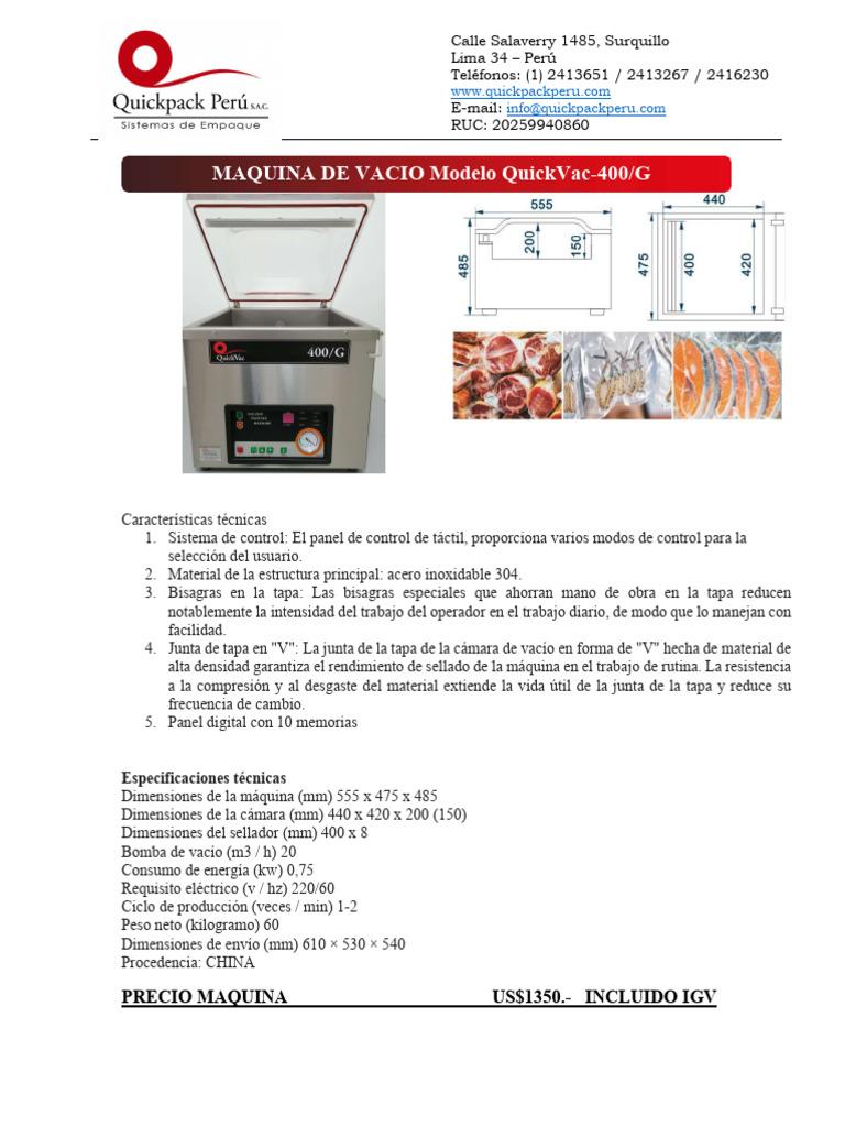QuickVac 400 G PDF