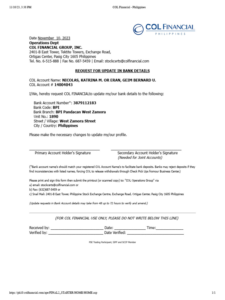 COL Financial - Philippines | PDF | Private Sector | Personal Finance