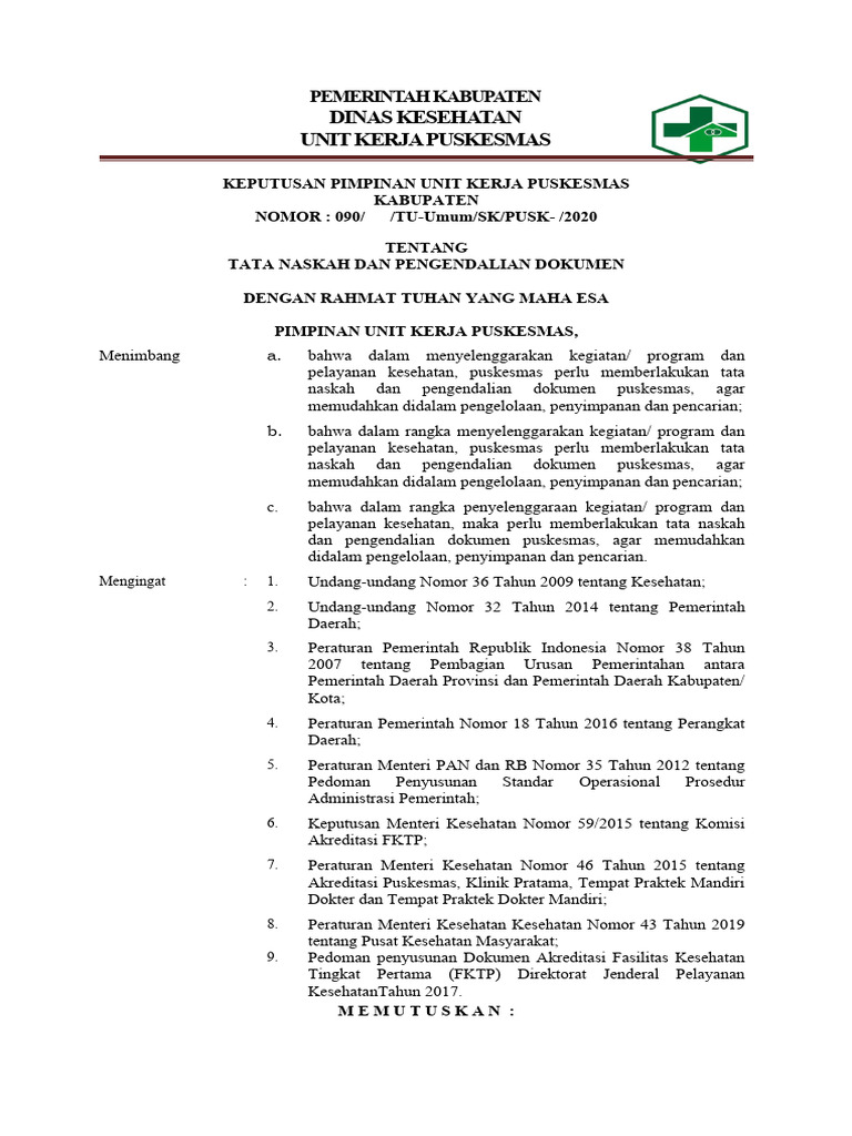 Format SK Terbaru 2020 | PDF