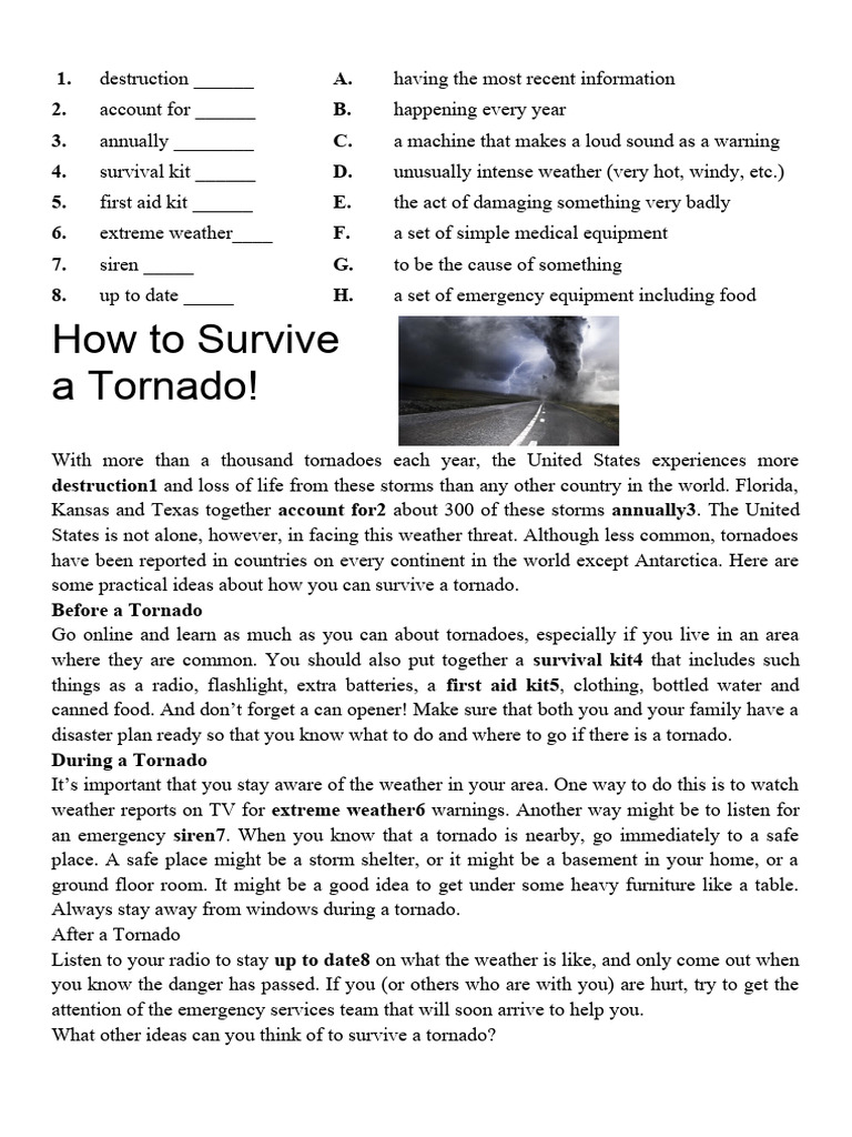 Reading Tornado 10 Grade | PDF