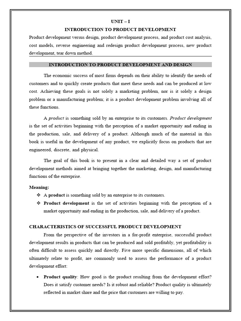 PDD Unit I | PDF | New Product Development | Marketing