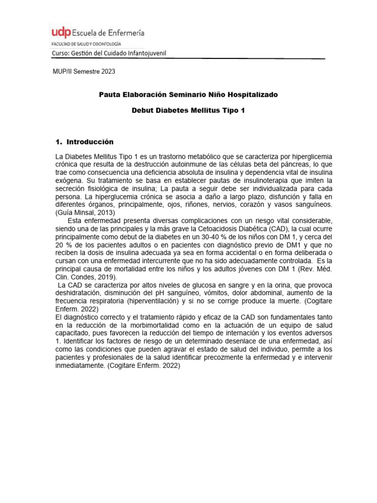 Manejo de CAD en Niños con DM1 | PDF | Diabetes | Fisiología