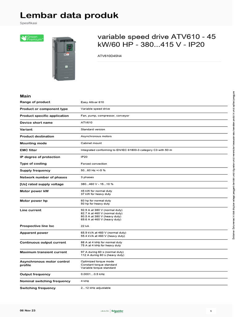 Altivar Easy 610 - ATV610D45N4 | PDF | Relay | Analogue Electronics