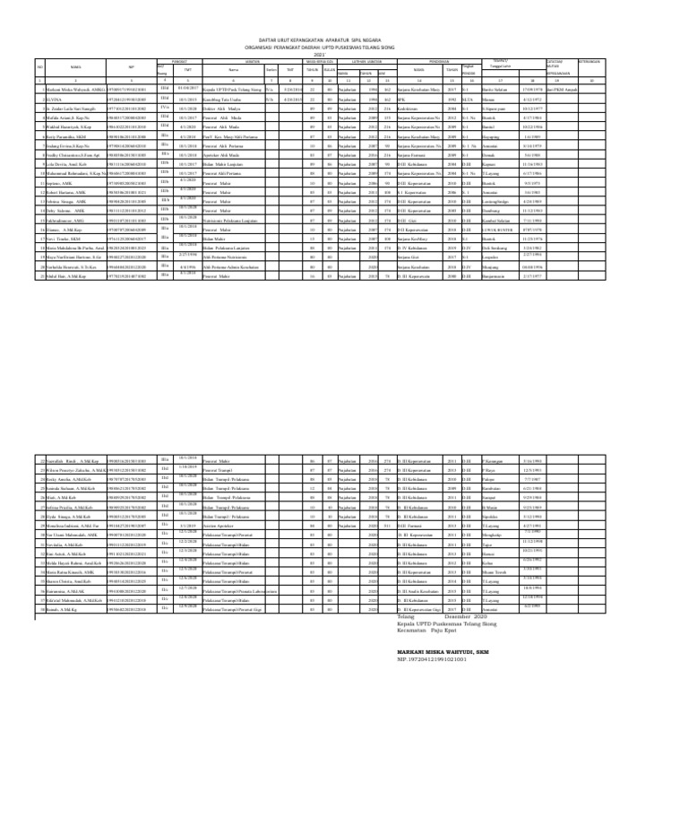 Daftar Urut Kepegawaian (Duk) | PDF