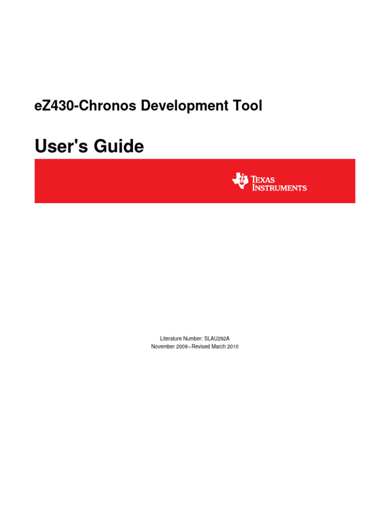 User's Guide: eZ430-Chronos Development Tool | PDF | Microsoft Windows | Computer Engineering
