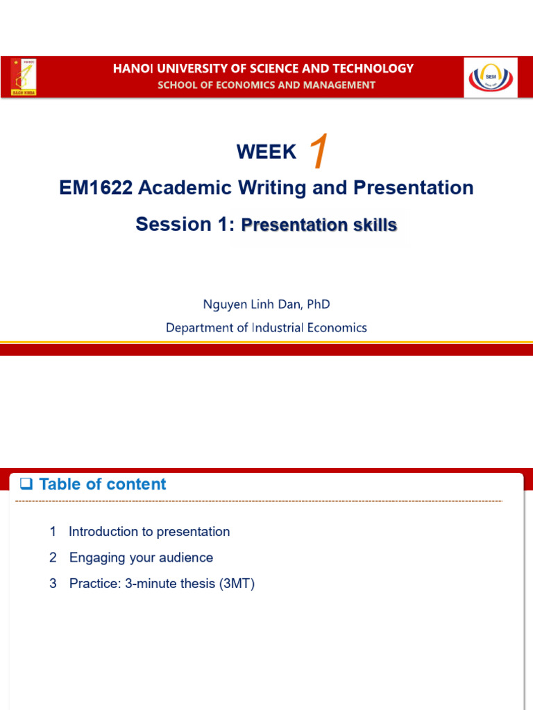 Academic Presentation Skills | PDF