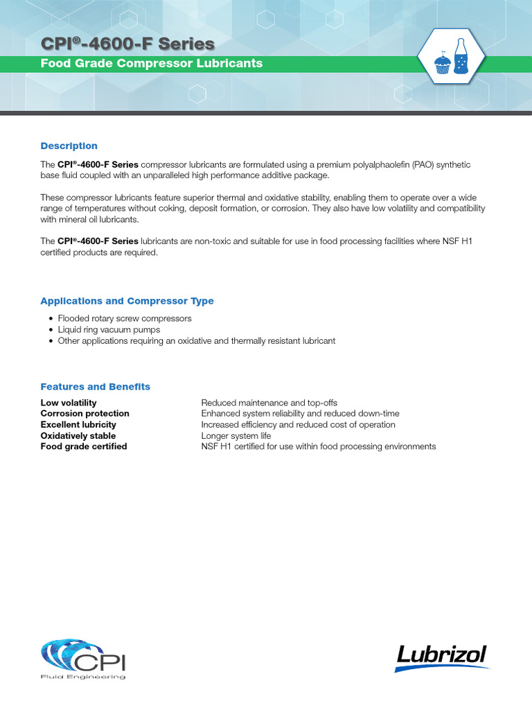 Cpi 4600 F Series Tds | PDF | Lubricant | Viscosity