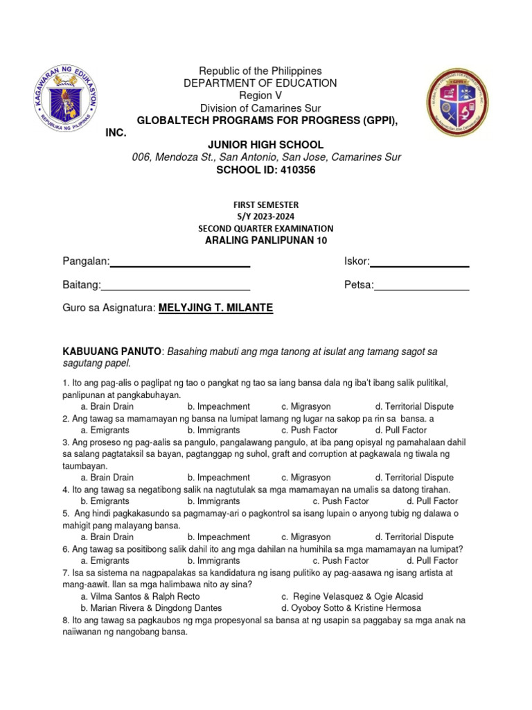 AP10 2nd Final | PDF