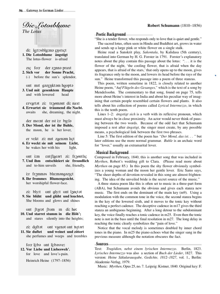 Die Lotosblume Schumann | PDF