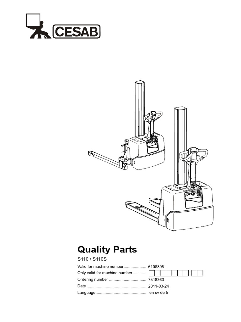 Cesab S110 | PDF | Vehicle Technology | Tools