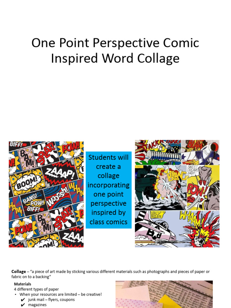 1 Point Perspective Word Comic Collage | PDF | Collage | Perspective ...