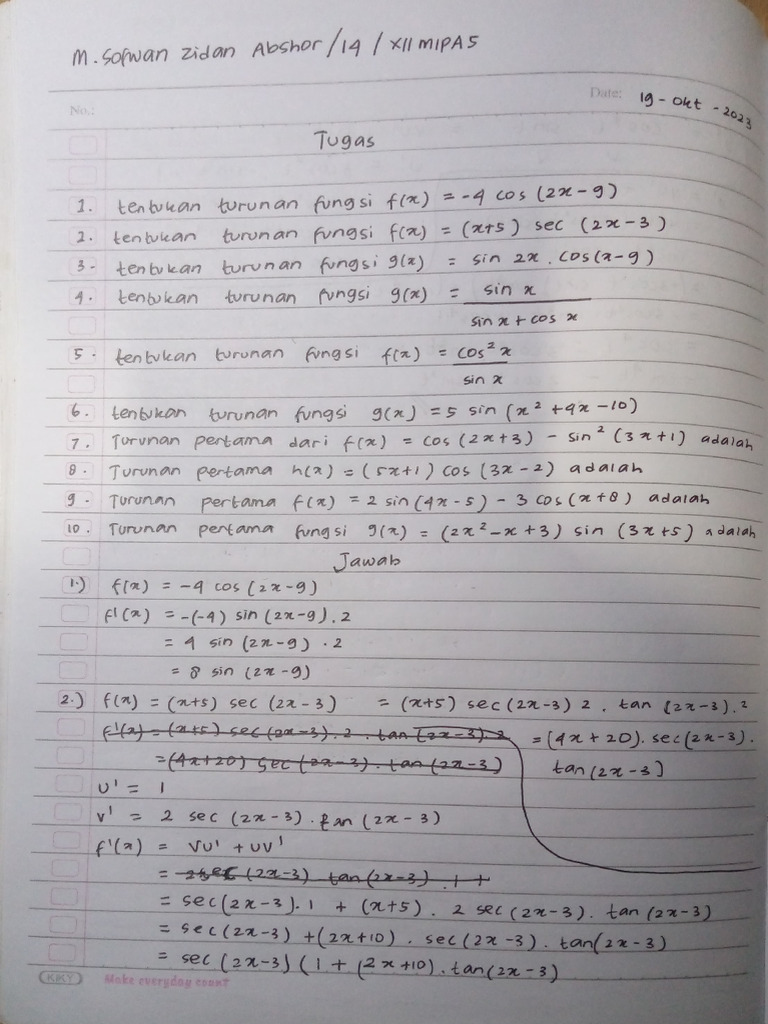 Latihan Soal Limit - M Sofwan Zidan Abshor - 14 - Xii Mipa 5 | PDF