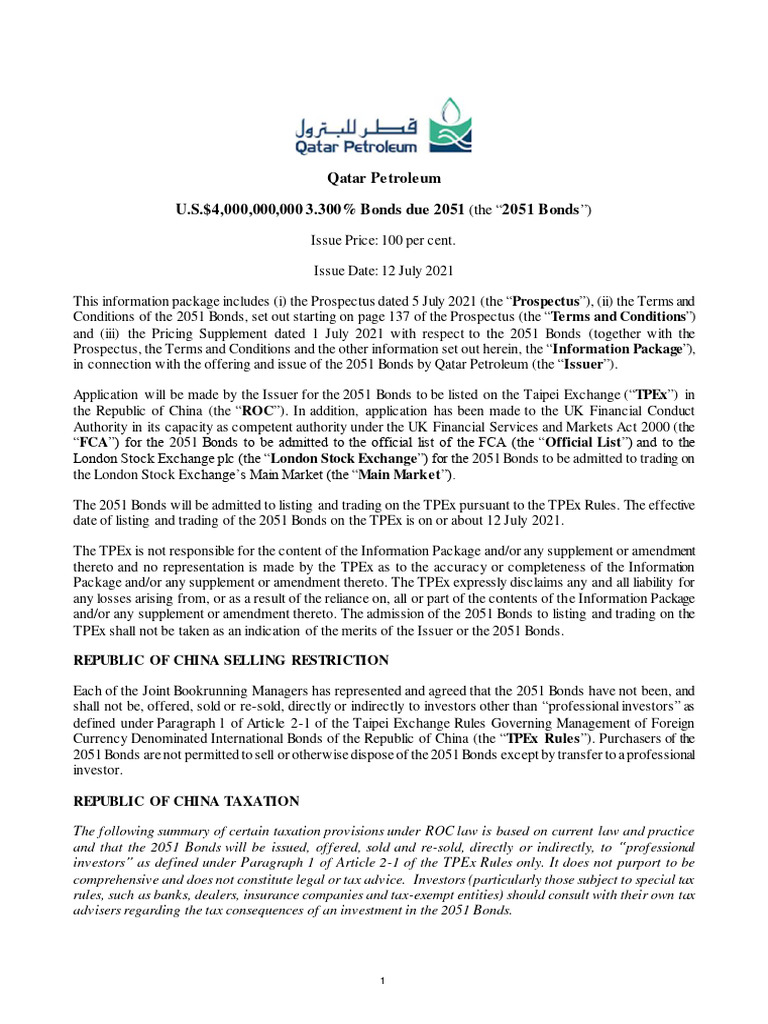 QP Prospectus | PDF | Bonds (Finance) | Securities (Finance)