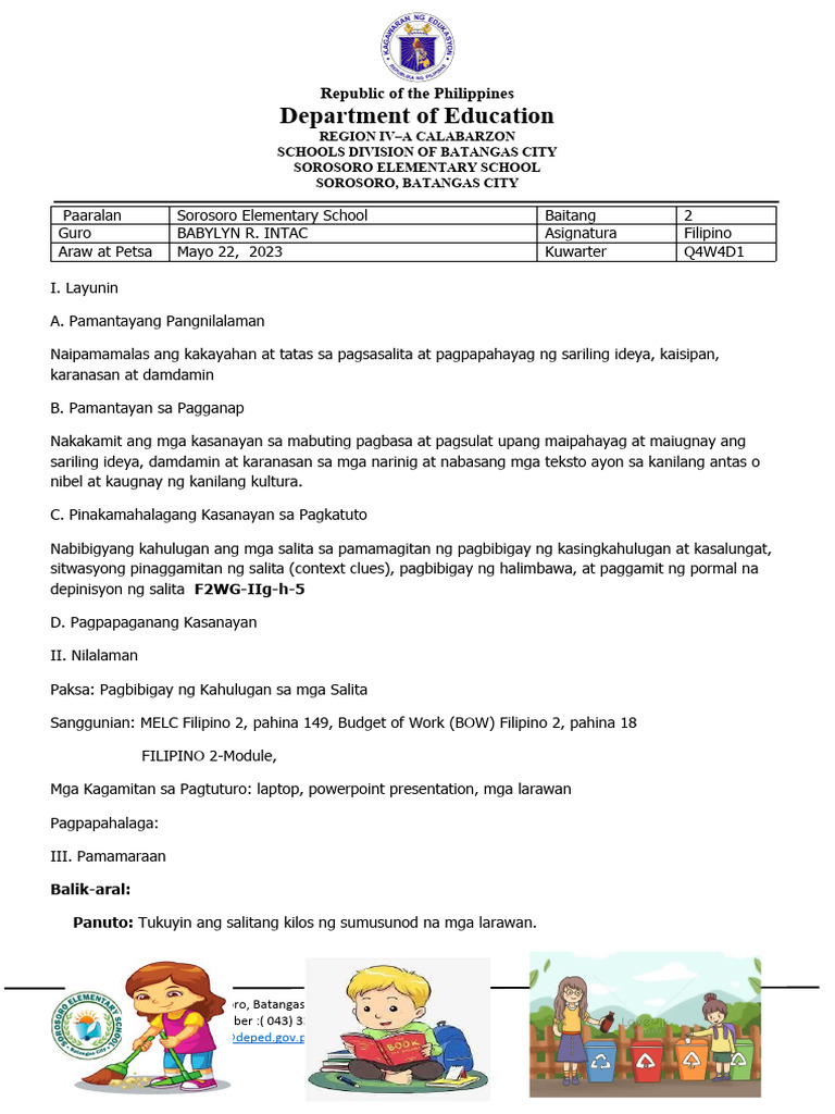 Fil DLP q4w4d1 | PDF