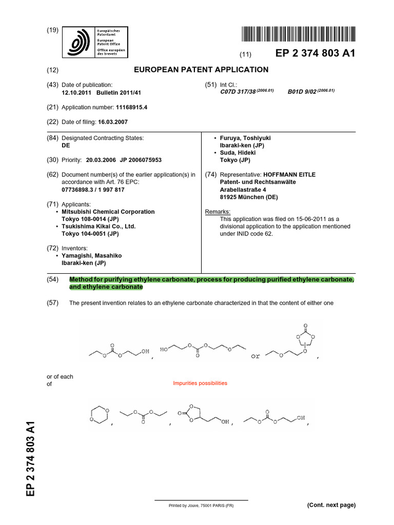 Ethylene Carbonate Purification Guide | PDF | Crystallization ...