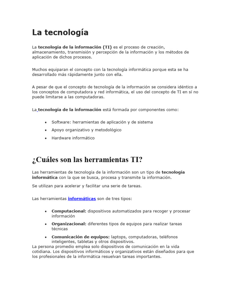 La Tecnología | PDF