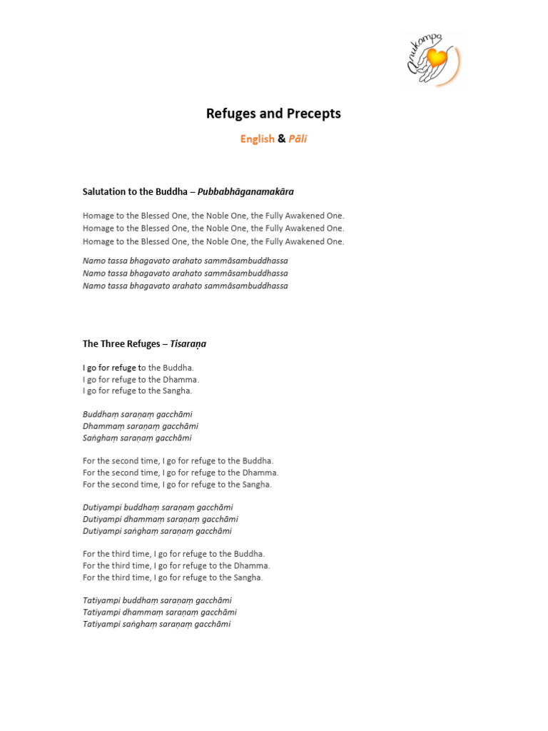 Refuges and Precepts | PDF | Indology | Buddhist Philosophy