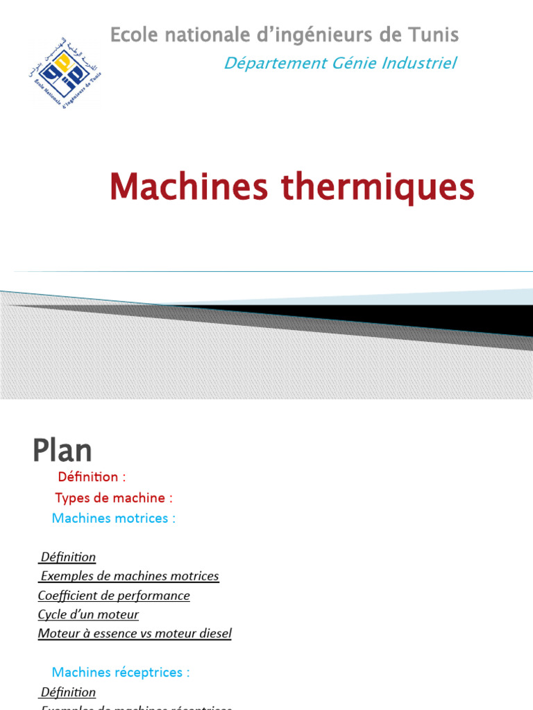 Machines Thermique | PDF | Transfert thermique | Moteurs