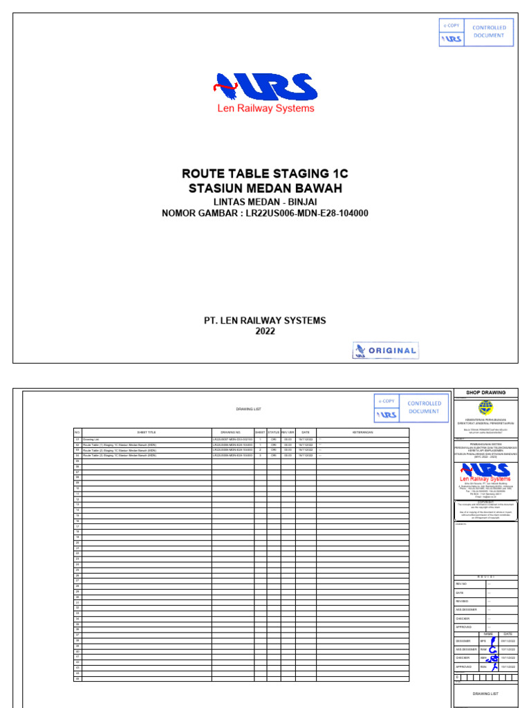 08 Route Table Staging 1C St. Medan Bawah Rev.00 | PDF | Transport Infrastructure ...