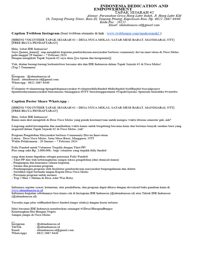 Caption Poster Dan Twibbon Ts#2 | PDF