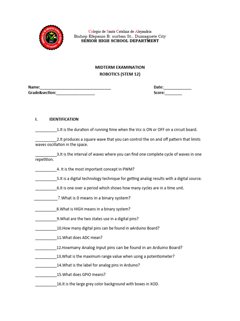 Midterm Robotics 12 | PDF | Arduino | Electricity