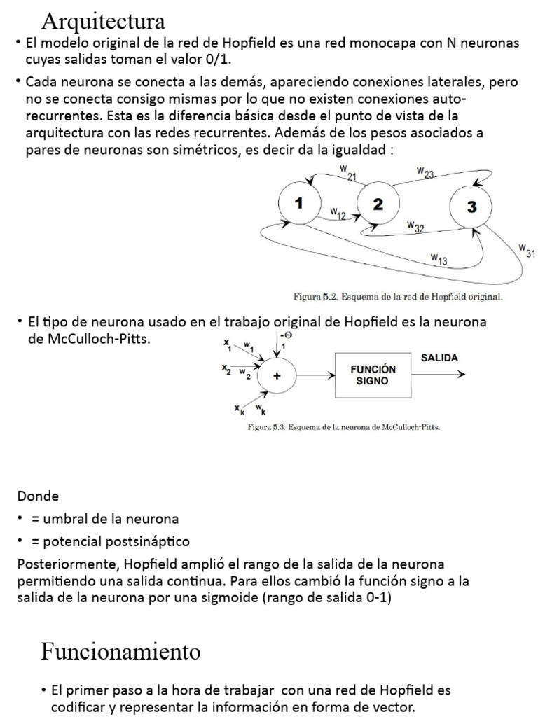 Hopfield | PDF | Red neuronal artificial | Neurona