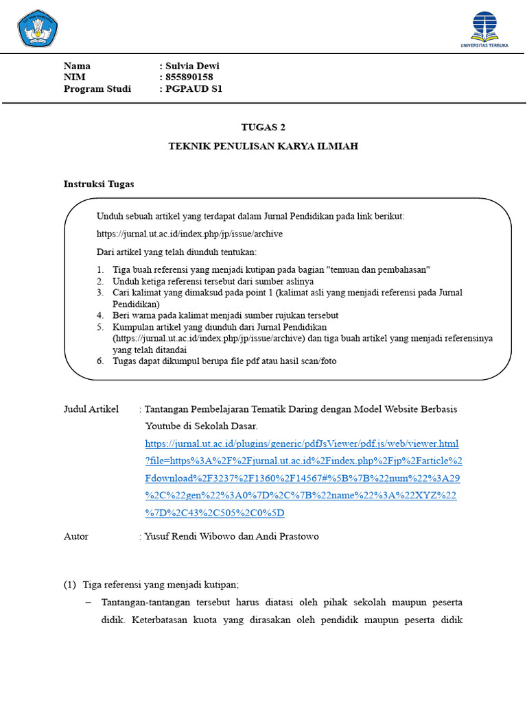 Sulvia Dewi - TUGAS 2 - TKI | PDF
