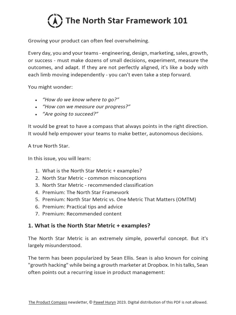 Understanding the North Star Metric | PDF | Subscription Business Model ...
