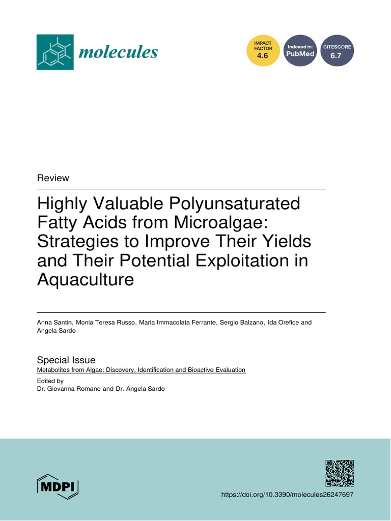 Highly Valuable Polyunsaturated Fatty Acids From Microalgae: Strategies To Improve Their Yields ...