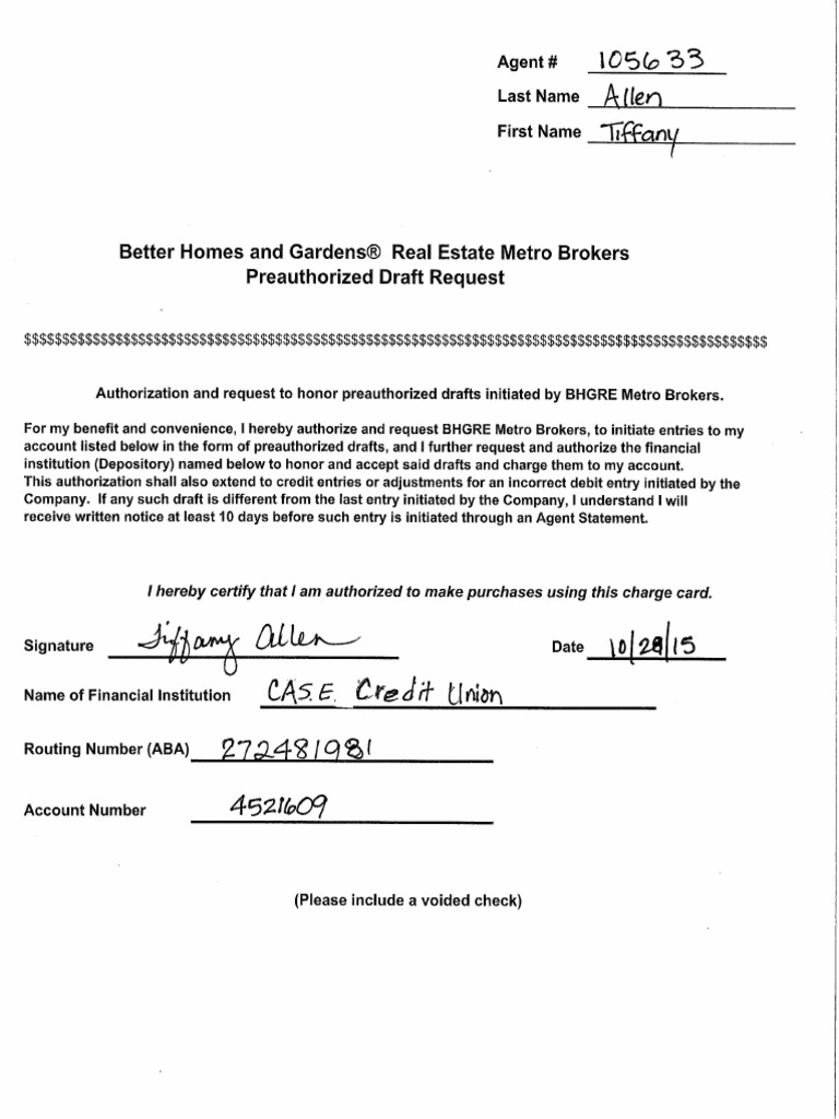 ACH Draft Auth | PDF