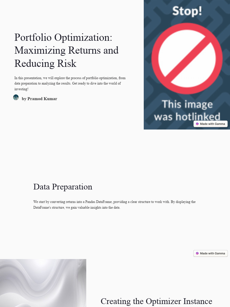 Portfolio Optimization Maximizing Returns and Reducing Risk | Download ...