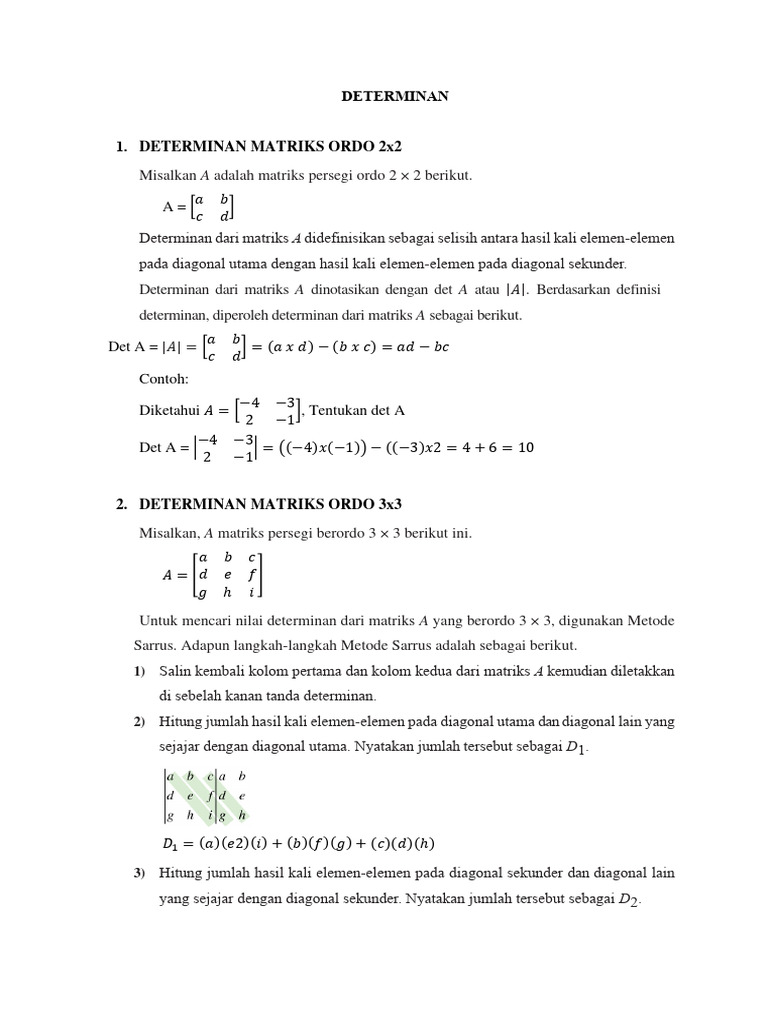 Determinan Aljabar Matriks | PDF