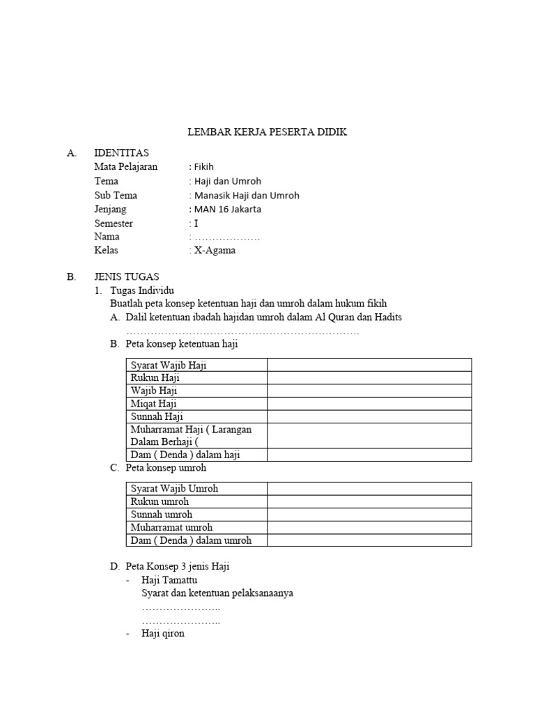 LKPD Haji Dan Umroh Docx1698716276 | PDF