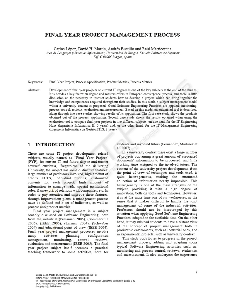 Final Year Project Management System | PDF | Median | Performance Indicator