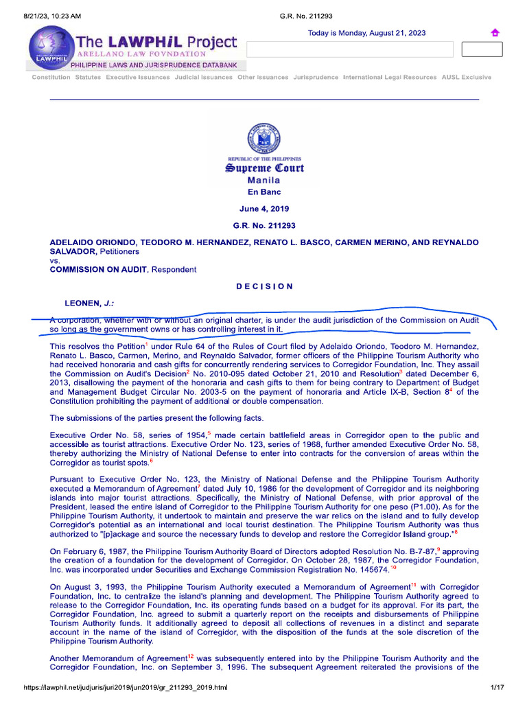 Oriondo vs. COA - 2019 | PDF