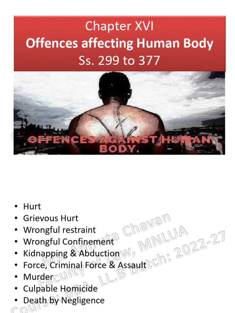 Human Body Offences Overview | PDF | Assault | Deviance (Sociology)