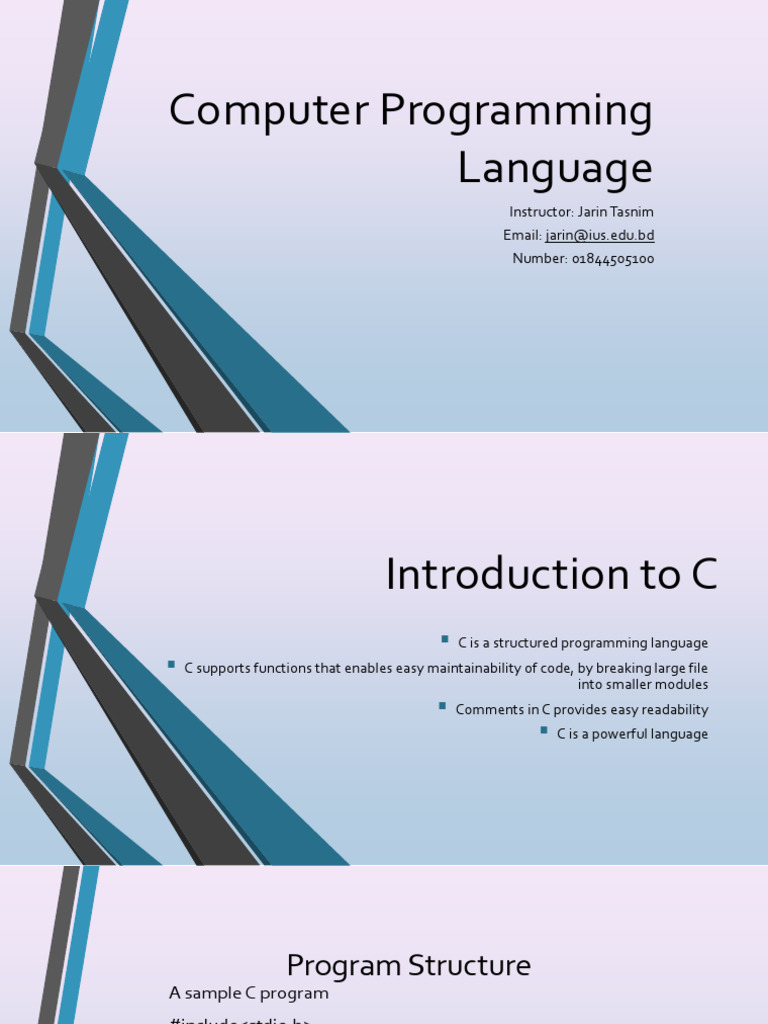 CPL Lecture-01 | PDF | Computer Program | Programming