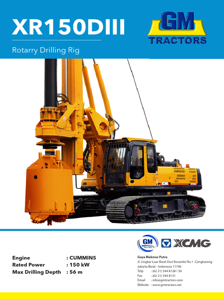 XCMG Drilling Rig Xr150d-III Aug 2018 | PDF | Engines | Mechanical ...