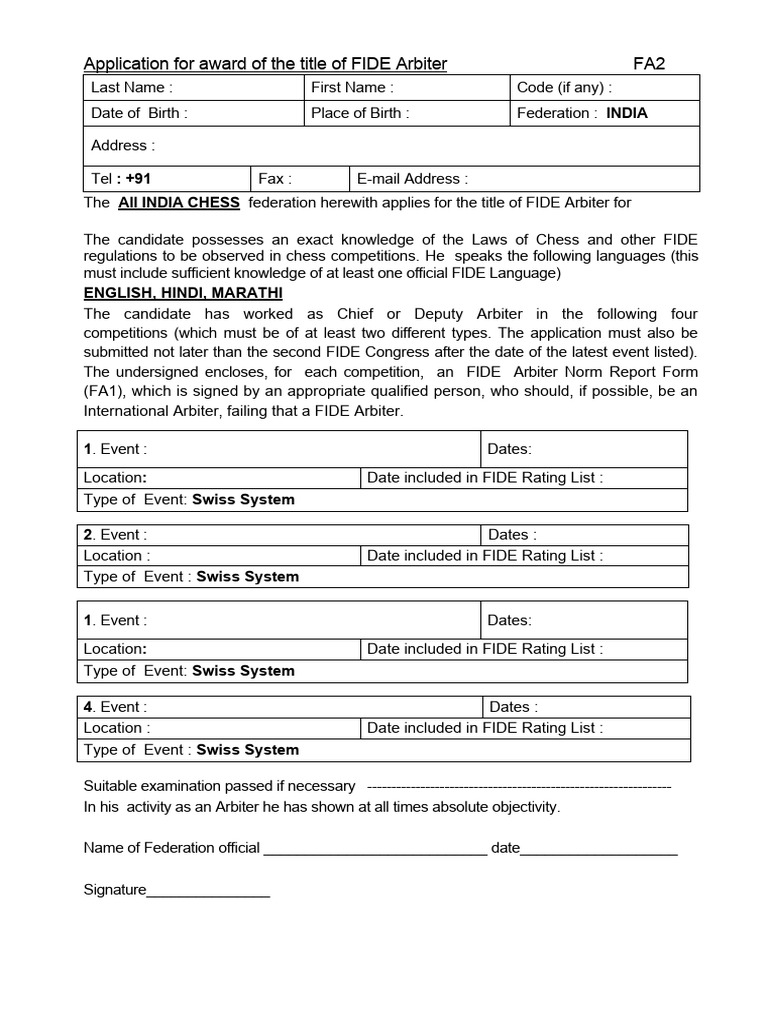 Application For Award of FA | PDF