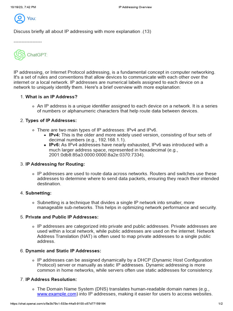 Briefly About IP Addressing | PDF | Ip Address | Computer Network