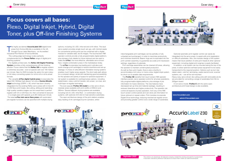Focus Digital, Hybrid & Flexo Line Ups | PDF | Printer (Computing ...
