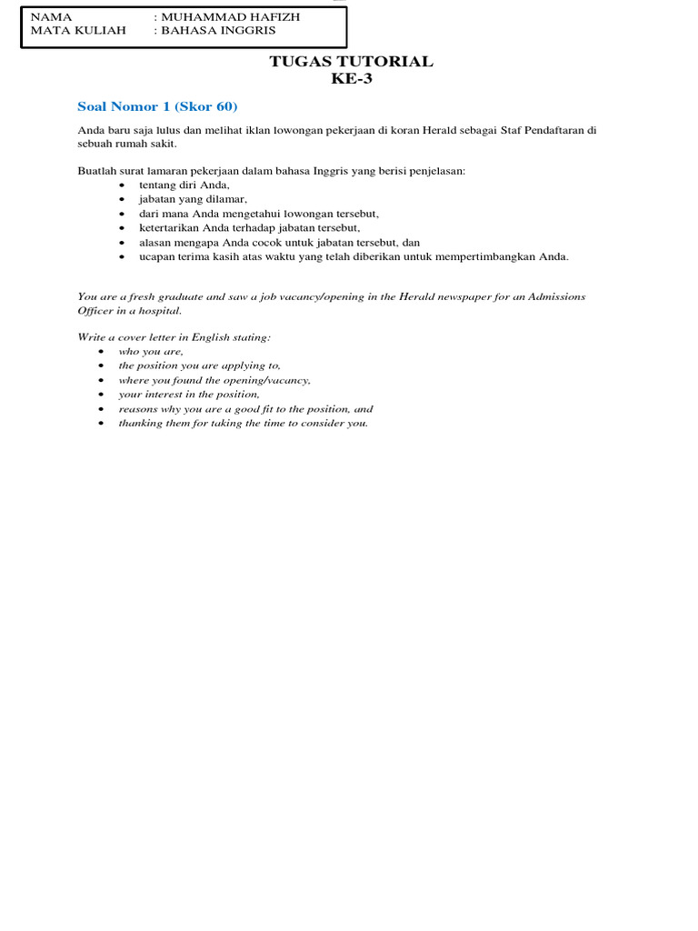 Tugas Bing 3 | PDF | Office Work | Computing