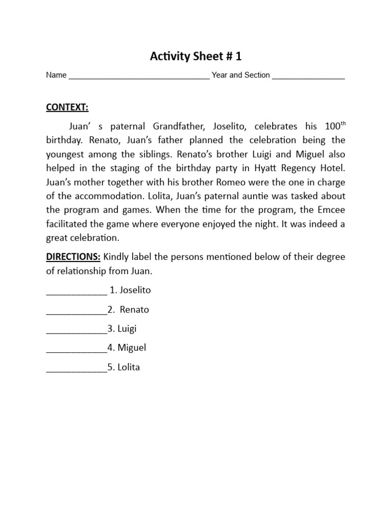 Activity Sheet | PDF