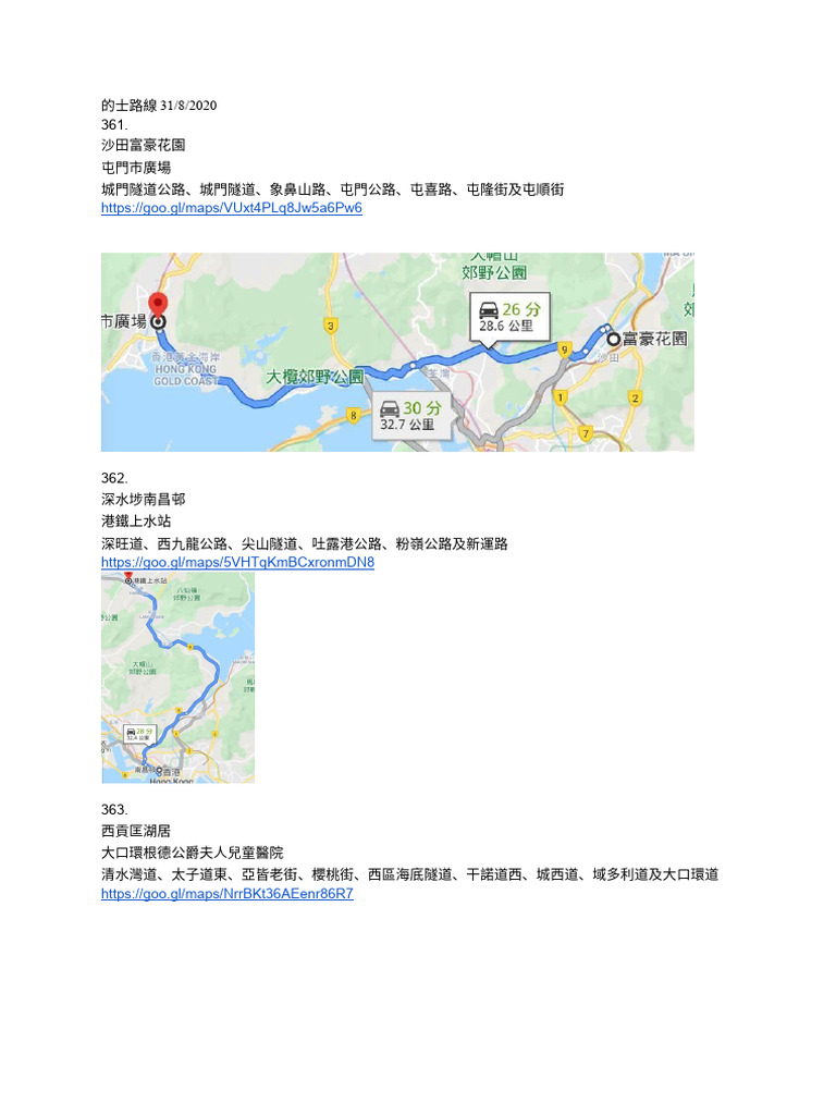 Taxi Route With Map | PDF