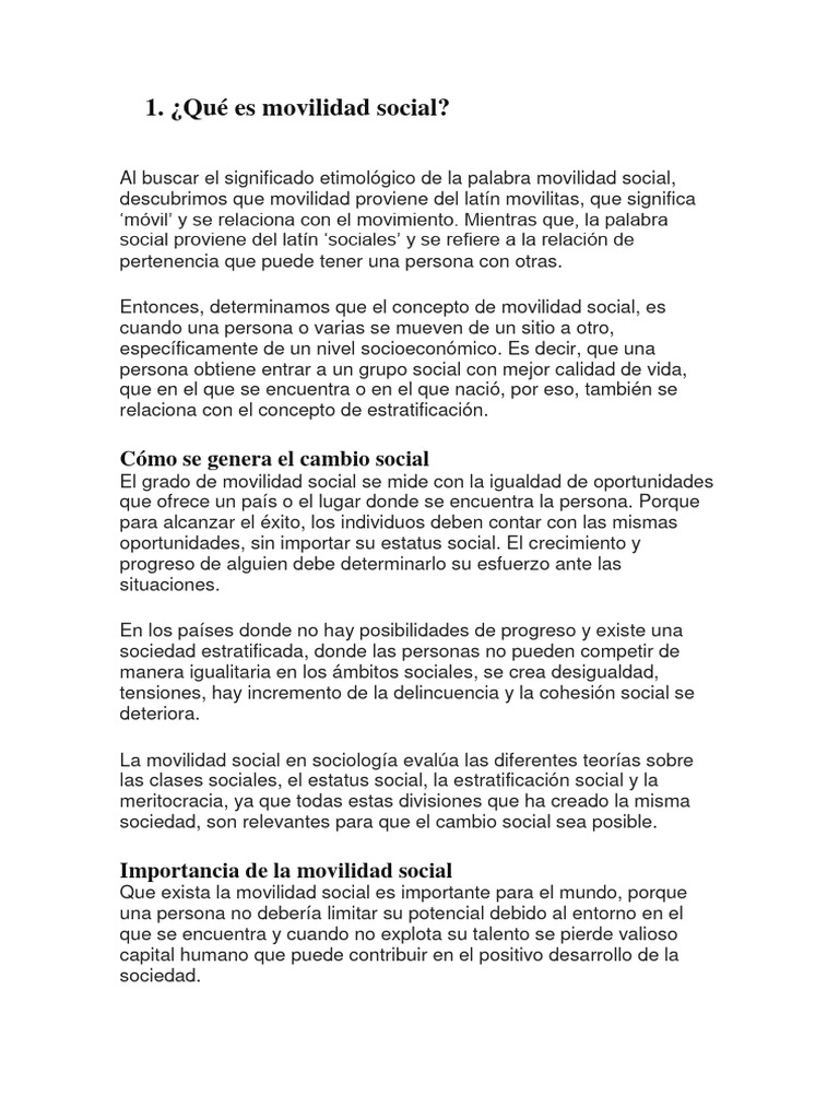 Tema 3-Movilidad Social | PDF | Mobilidad social | Estatus social