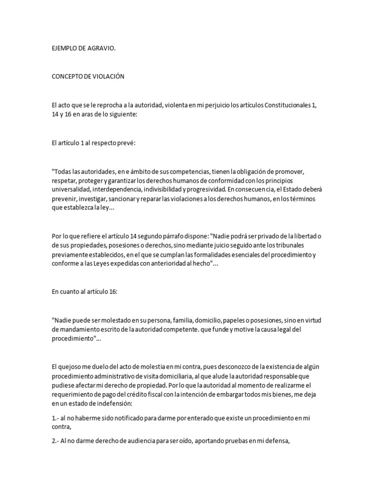 Ejemplo de Agravio | PDF