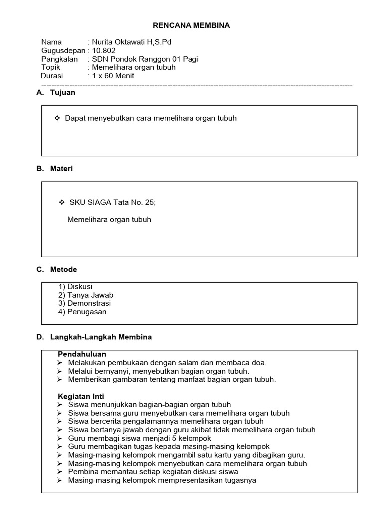 Rencana Membina Nurita - Cipayung | PDF