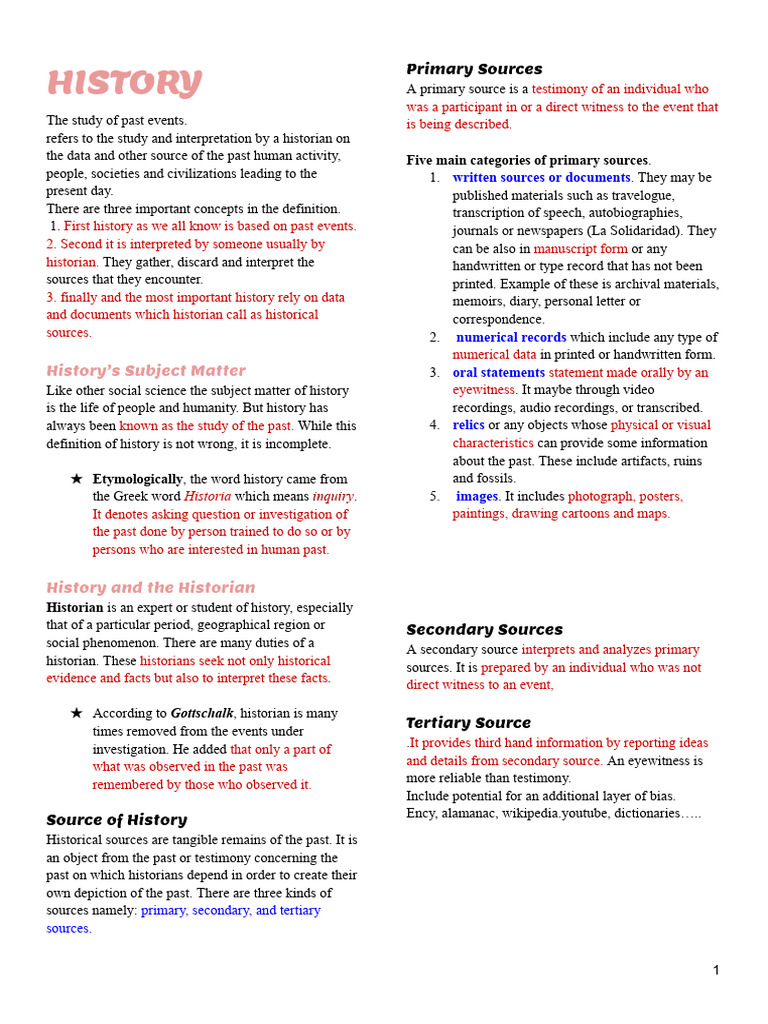 Ged 105 History | PDF | Primary Sources | Witness